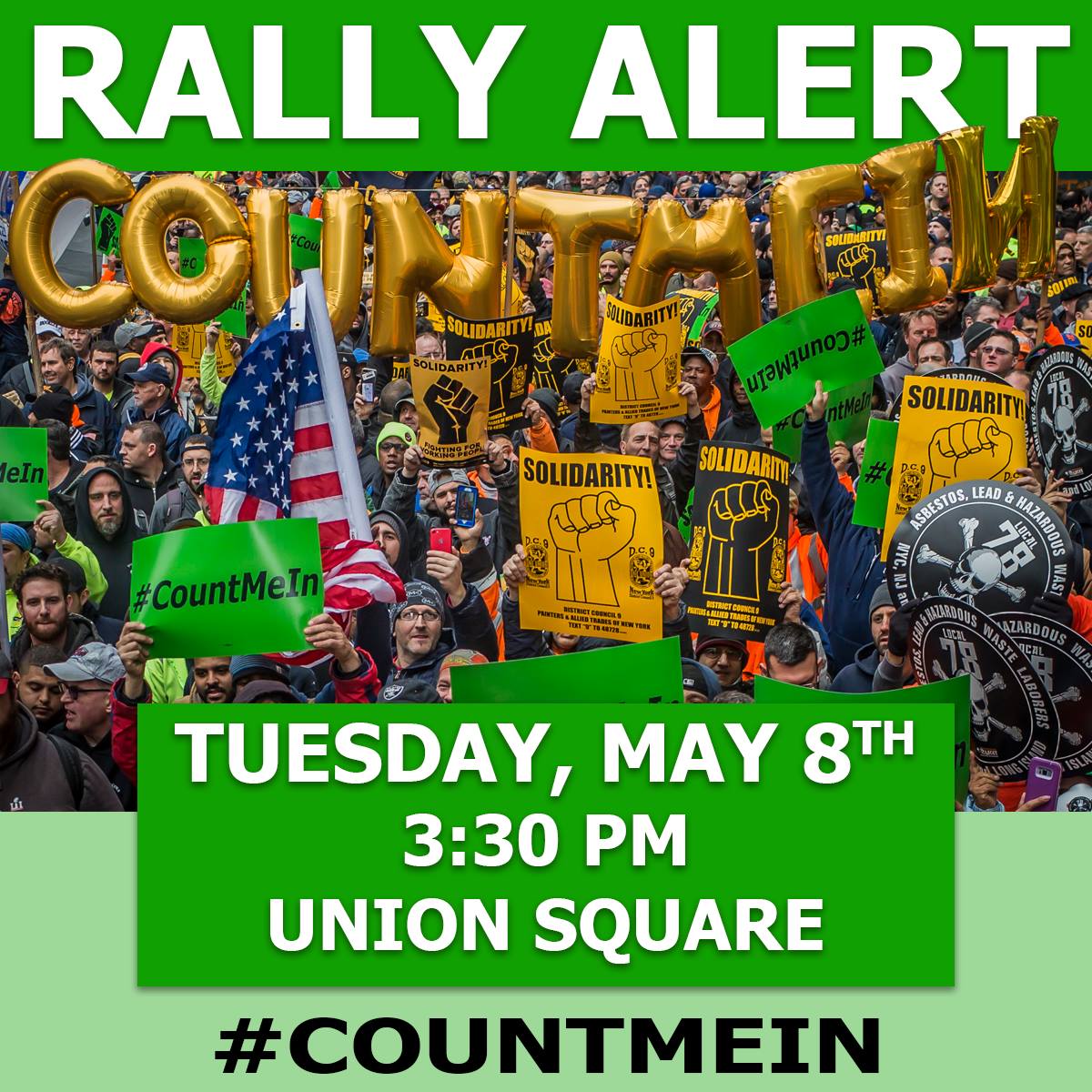 Rally Alert!! Tuesday, May 8, 2018 at 3:30 pm - Union Square ...
