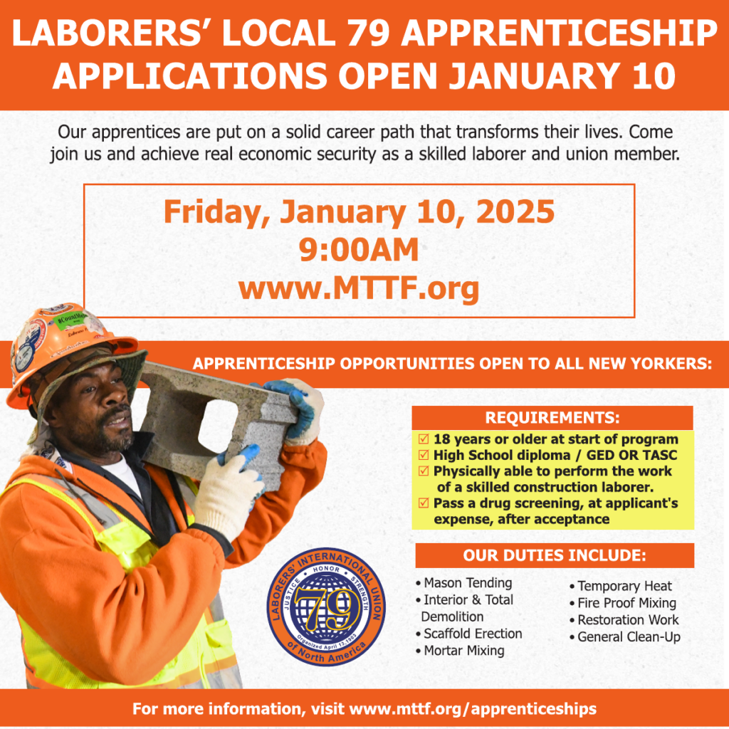 Local 79 Apprentice Recruitment - Friday, January 10, 2025 at 9:00 am ...